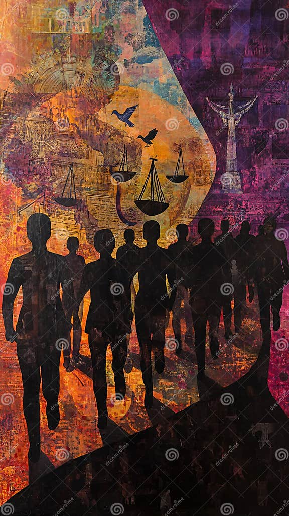 Unity and Justice in Motion Stock Photo - Image of generated, unity ...