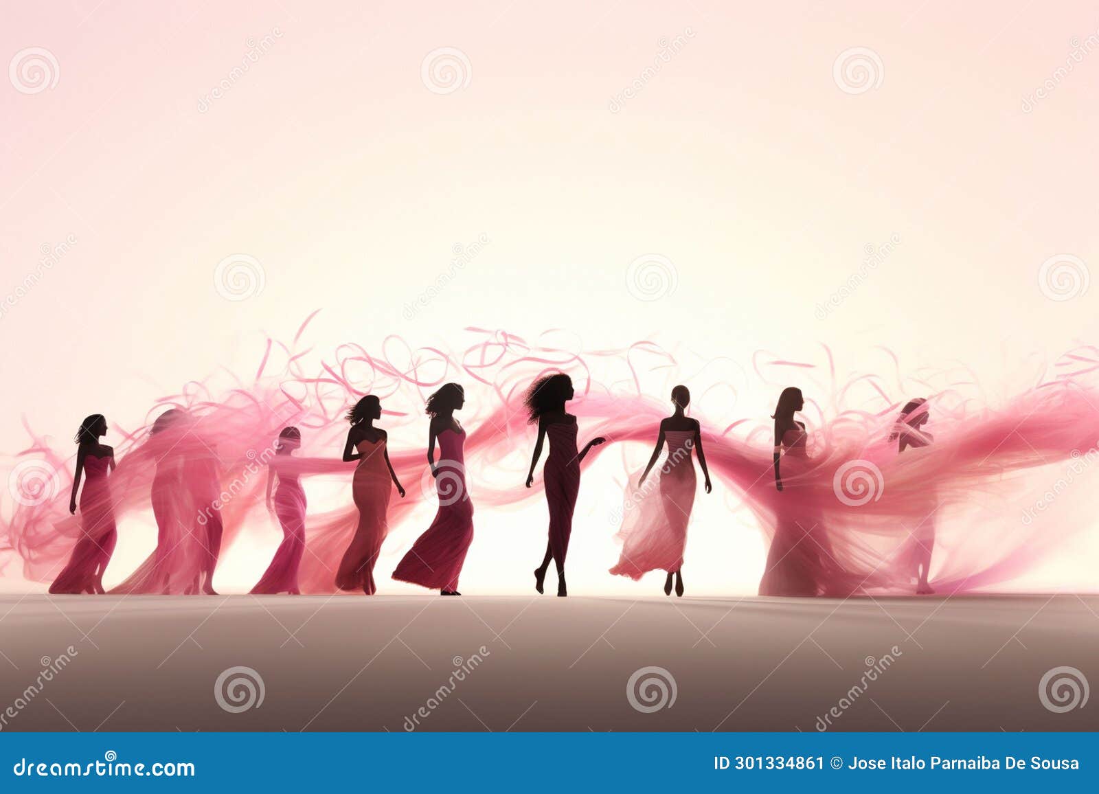Unity in Motion Diverse Silhouettes Moving Stock Illustration ...