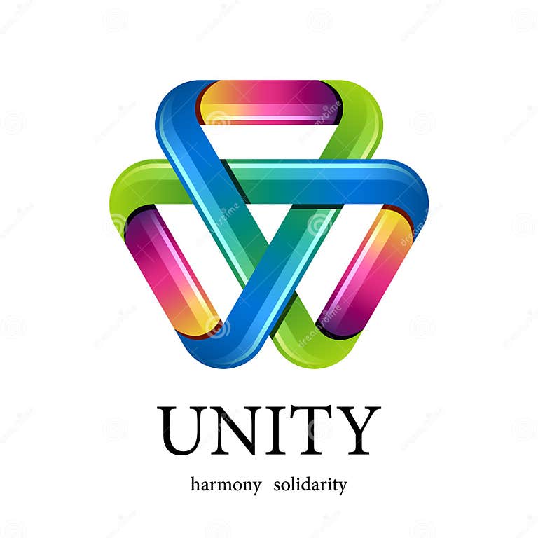Unity Multicolor Triangle Icon Stock Vector - Illustration of abstract ...