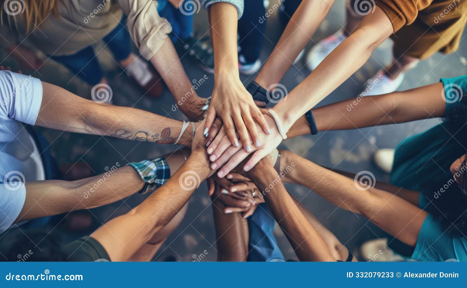Unity in Nature Diverse Hands Together Stock Illustration ...