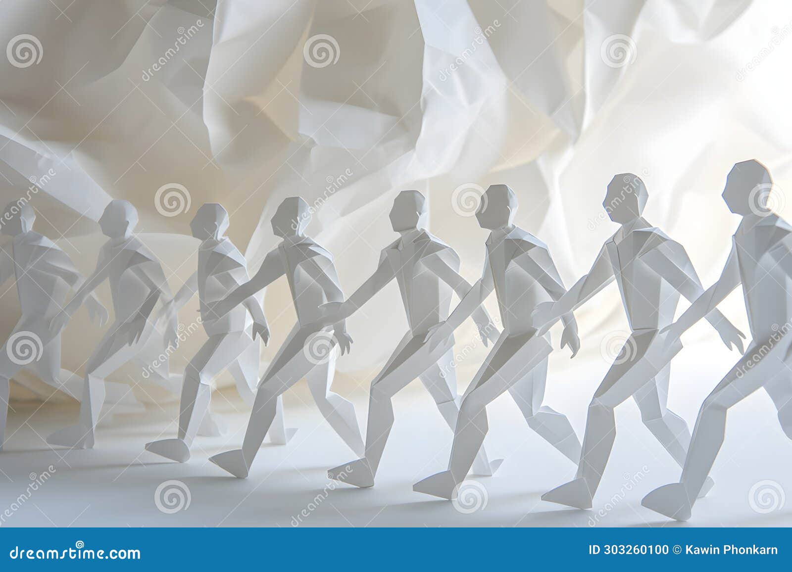 Unity of Paper Human Team Work Stock Illustration - Illustration of ...