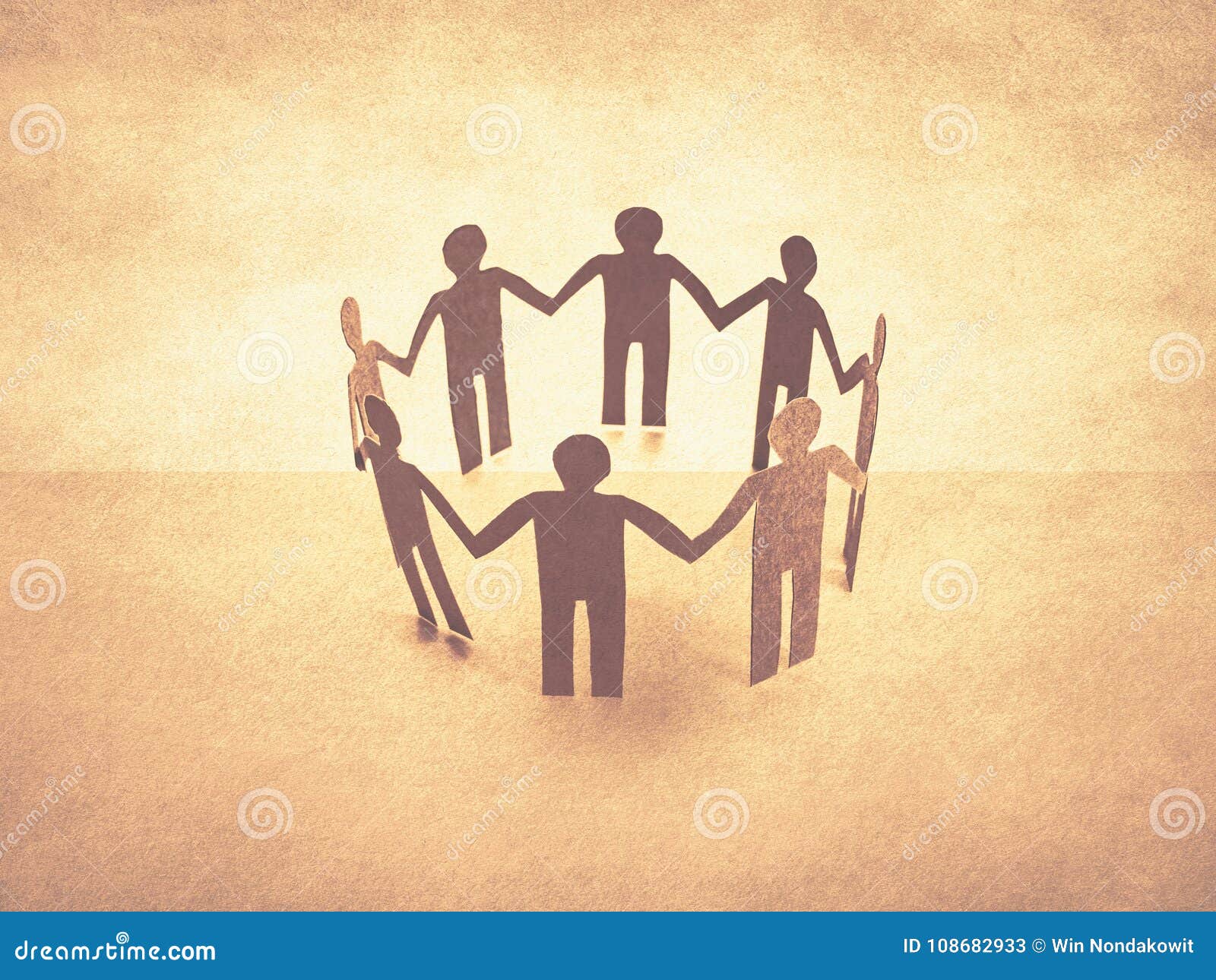 Unity of Paper Human Teamwork Stock Image - Image of community, brown ...