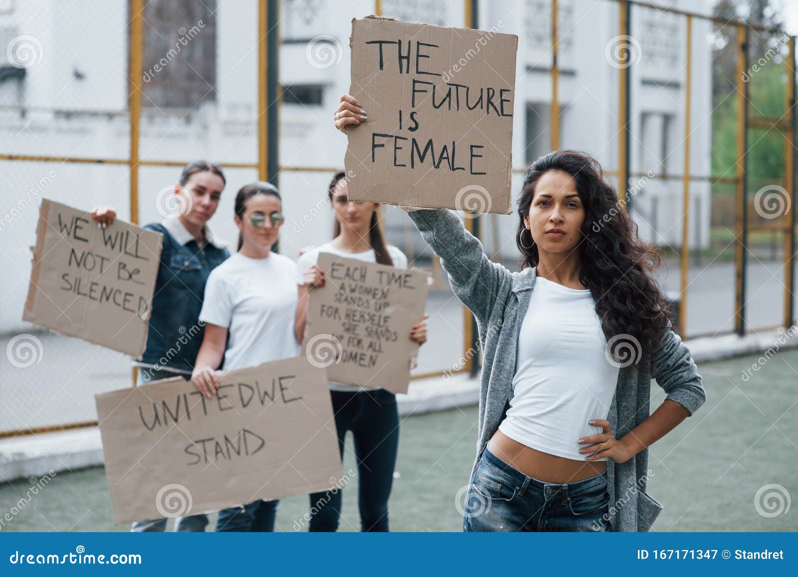 Unity of People. Group of Feminist Women Have Protest for Their Rights ...