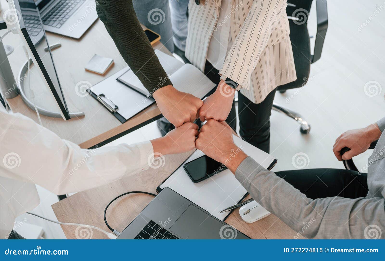 Unity of the People. Successful Team are Working Together in the Office ...