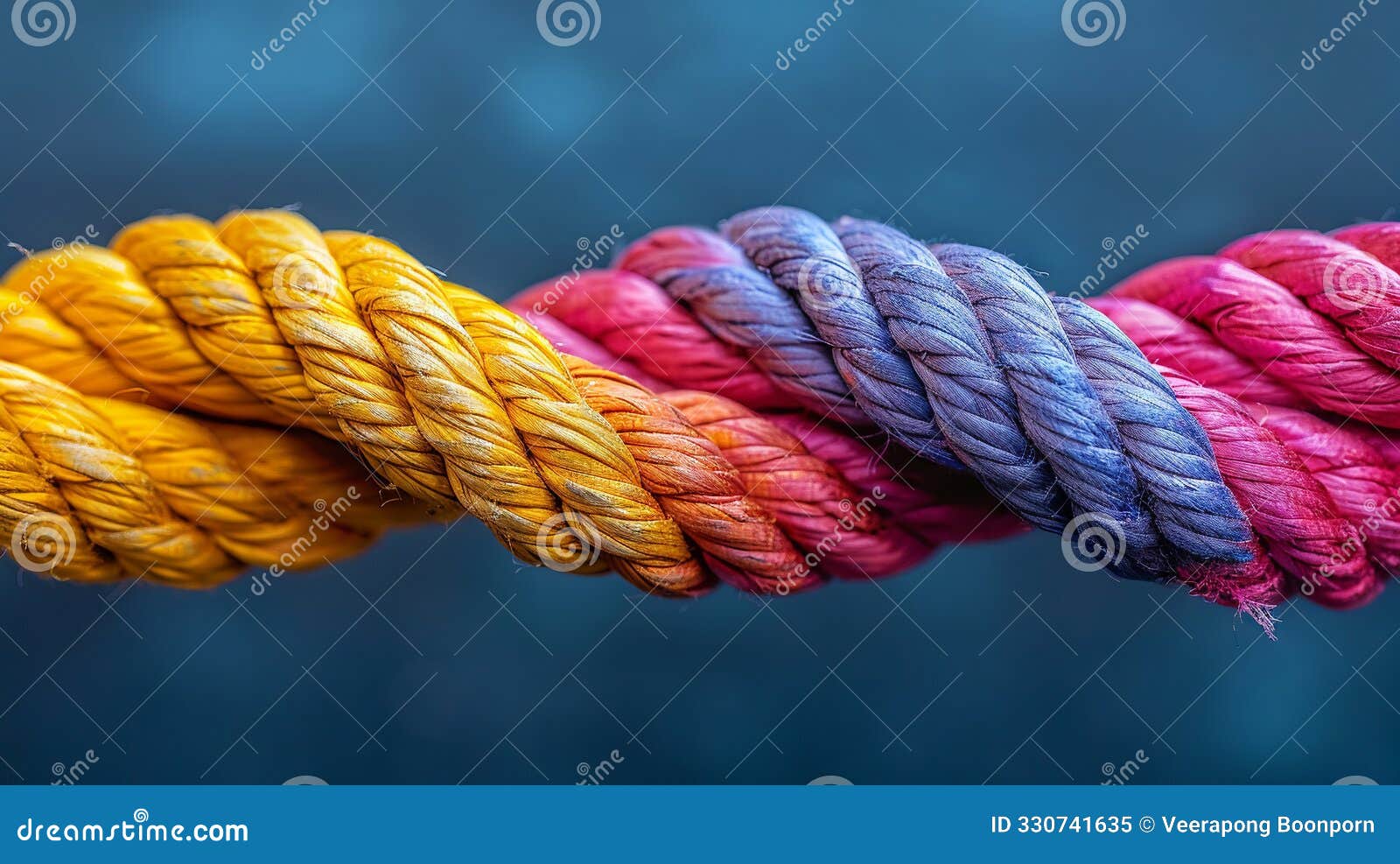 Unity Rope in Teamwork, Diverse Partnership Strength, Communicate ...