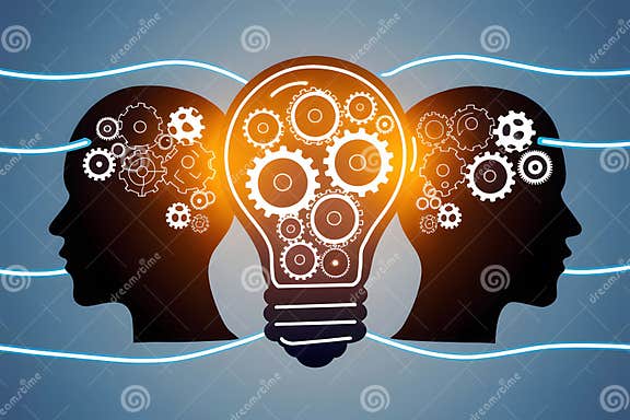 Unity Shown through Connected Minds and Gear-filled Light Bulbs on ...