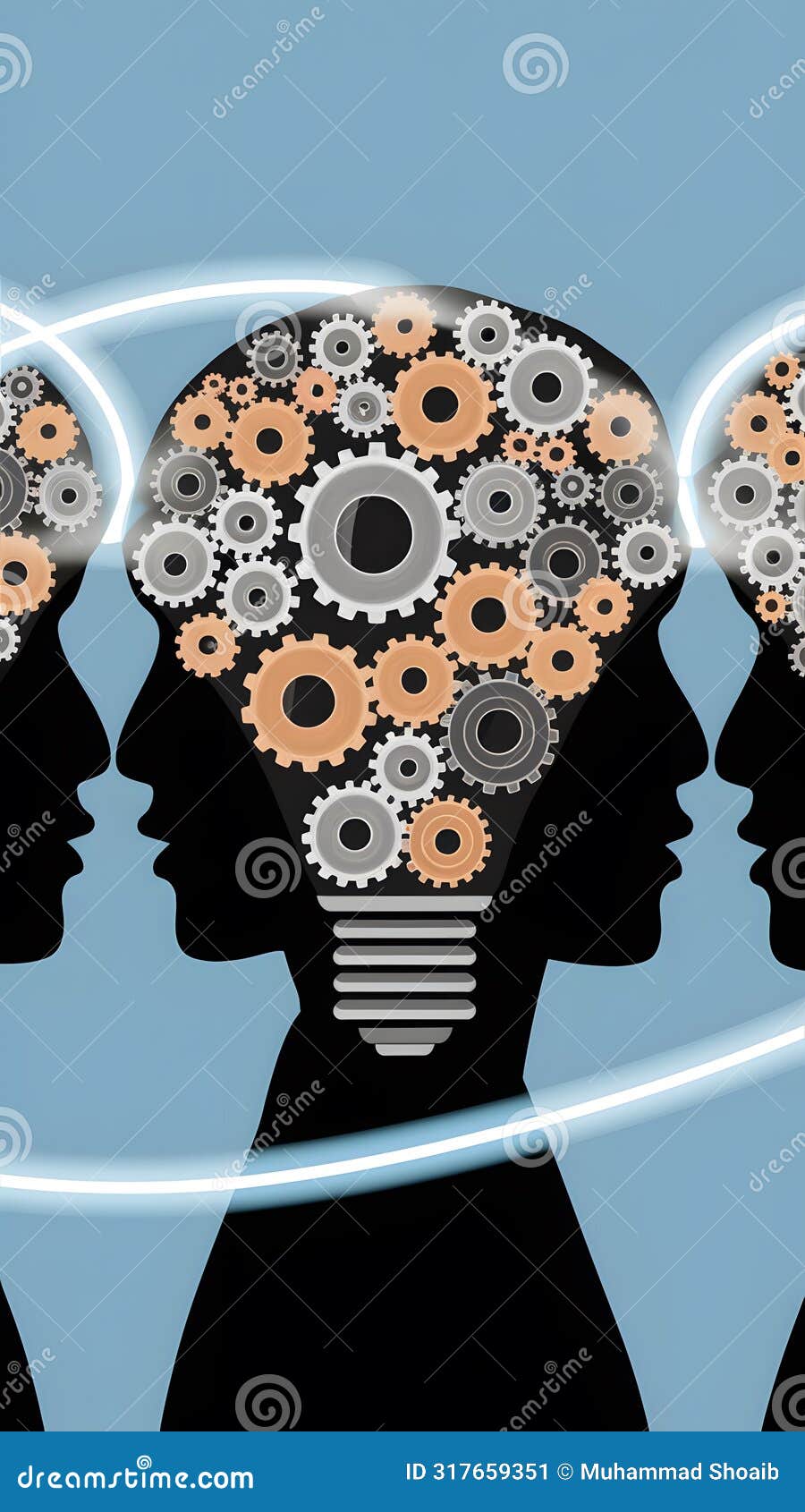 Unity Shown through Connected Minds and Gear-filled Light Bulbs on ...