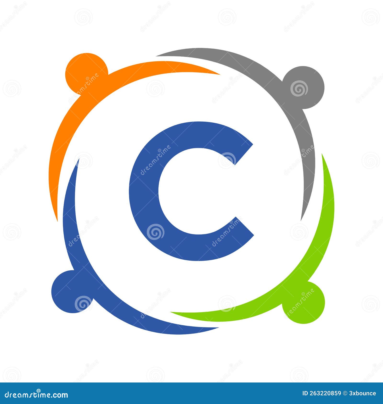 Unity Team Work Logo Design with C Letter Template. Charity Logo ...