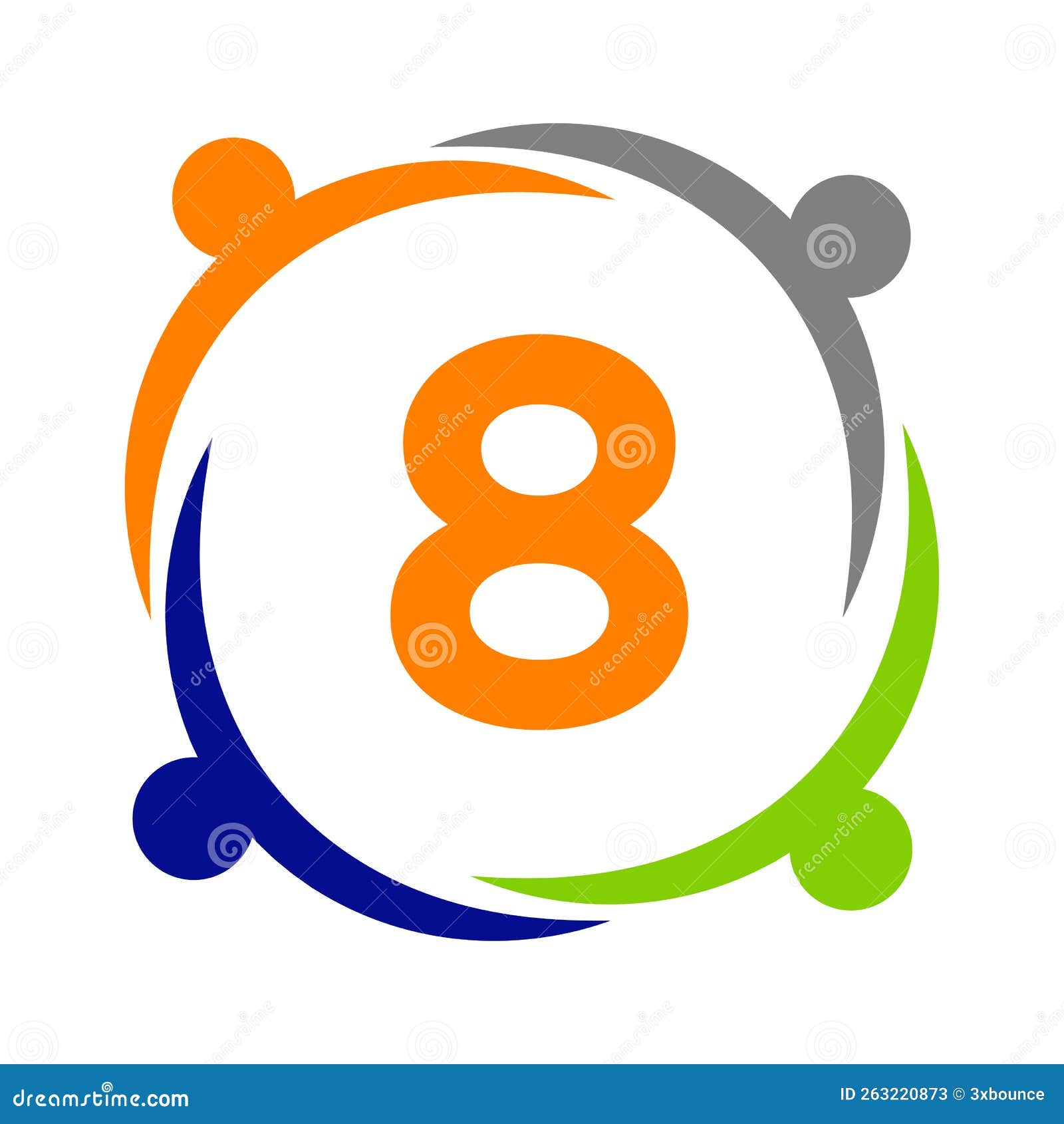 Unity Team Work Logo Design with 8 Letter Template. Charity Logo ...