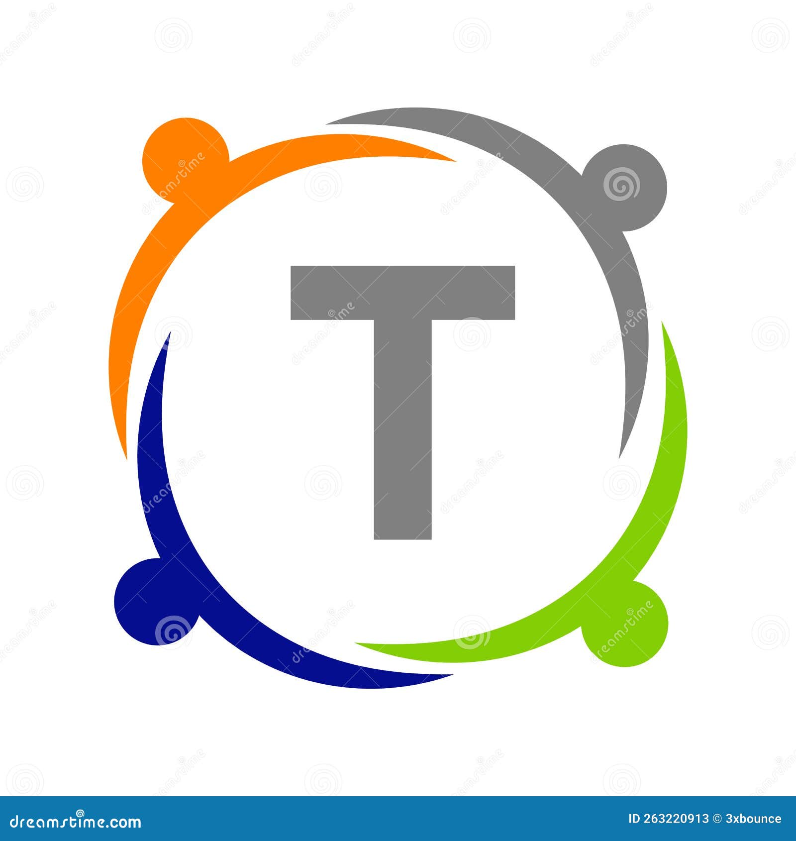 Unity Team Work Logo Design with T Letter Template. Charity Logo ...