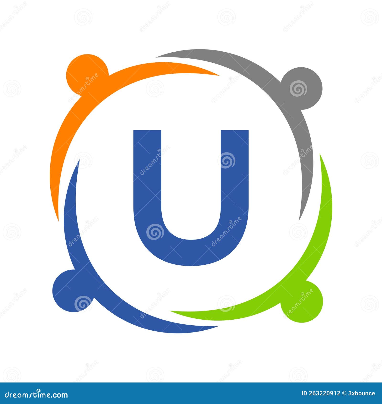 Unity Team Work Logo Design with U Letter Template. Charity Logo ...