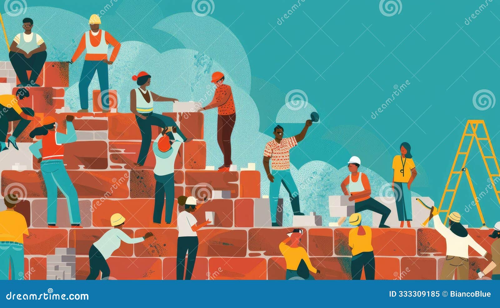 Unity and Teamwork Create a Community, Uniting Diverse Workers in a ...