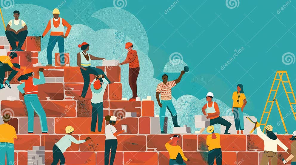 Unity and Teamwork Create a Community, Uniting Diverse Workers in a ...