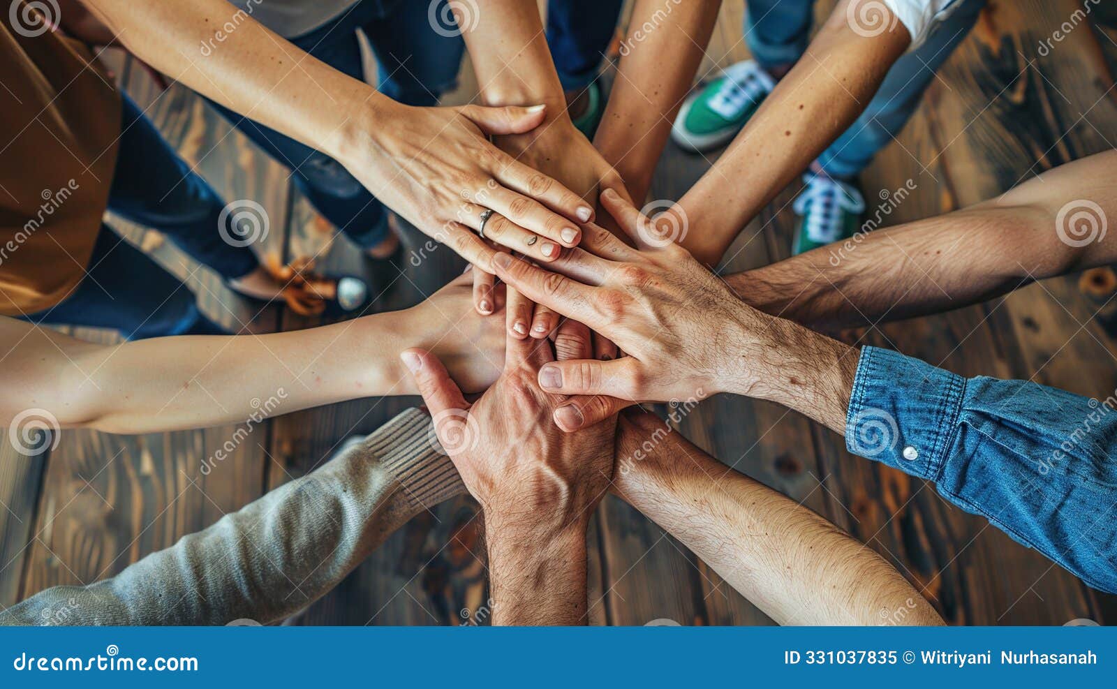 Unity and Teamwork - Hands Together Stock Illustration - Illustration ...