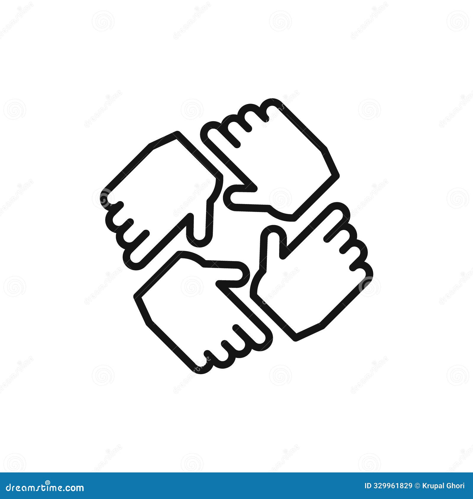 Unity and Teamwork Icon Logo Sign Vector Outline Stock Illustration ...
