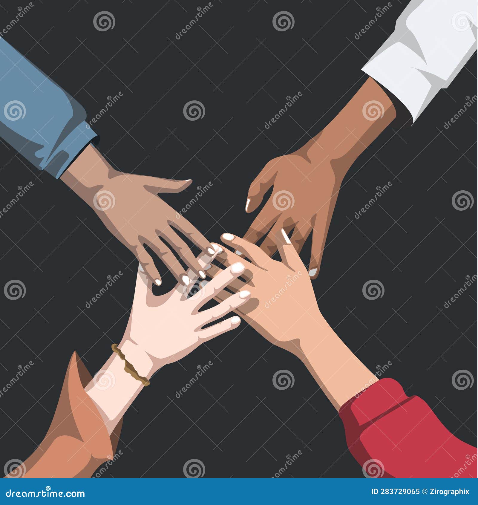 Unity Together Vector Art Illustration Stock Vector - Illustration of ...