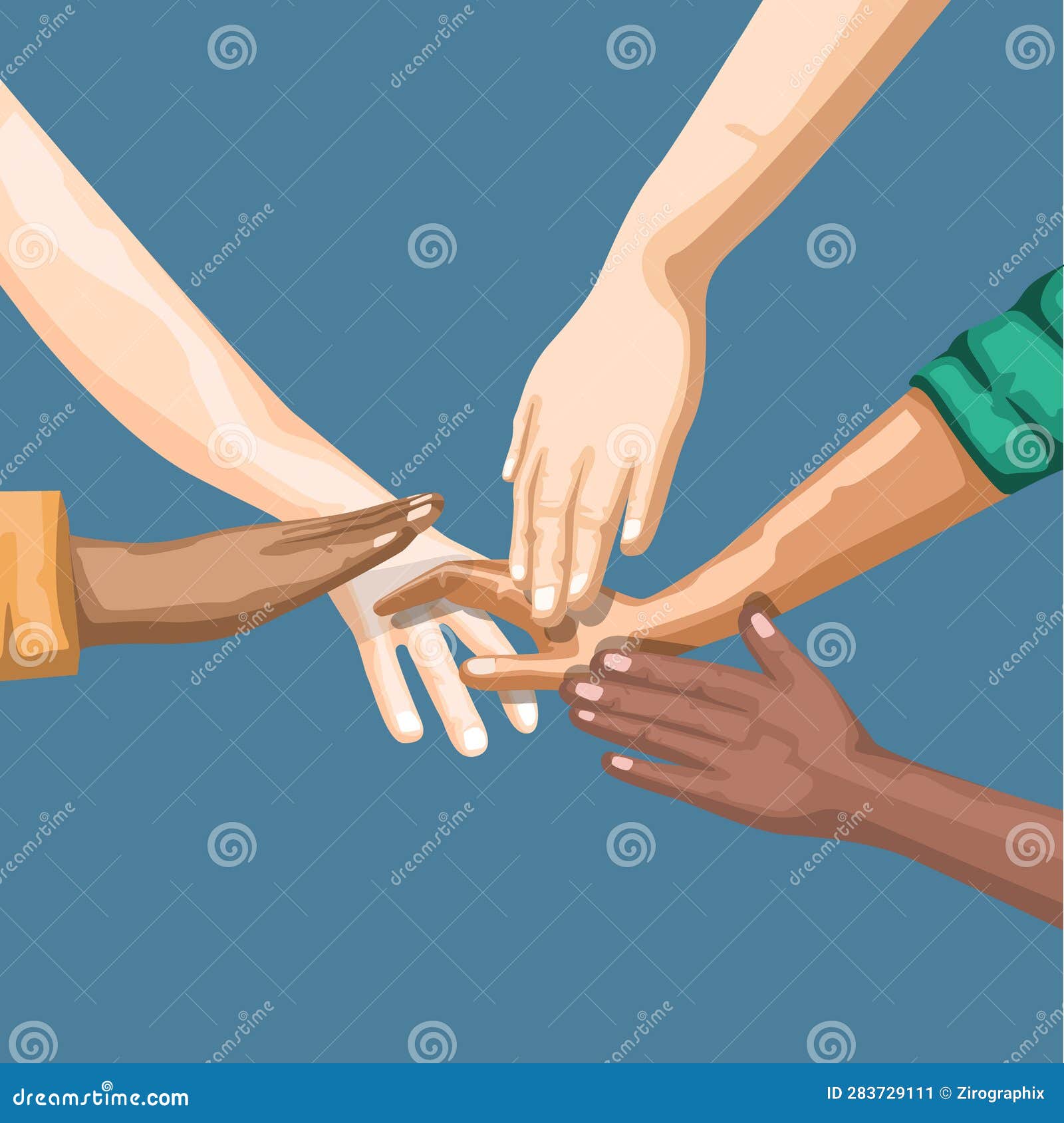 Unity Together Vector Art Illustration Stock Vector - Illustration of ...