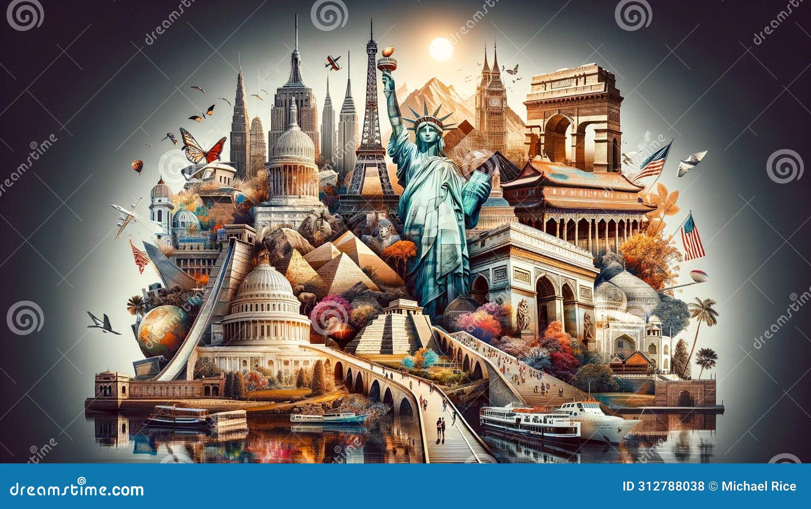 Unity Tower: AI Generated Concept of World Monuments Blended into ...