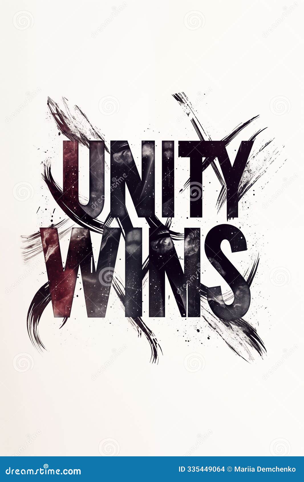 Unity Wins Typography with Abstract Paint Strokes on White Background ...