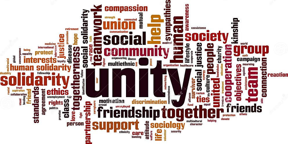 Unity word cloud stock vector. Illustration of human - 187657869