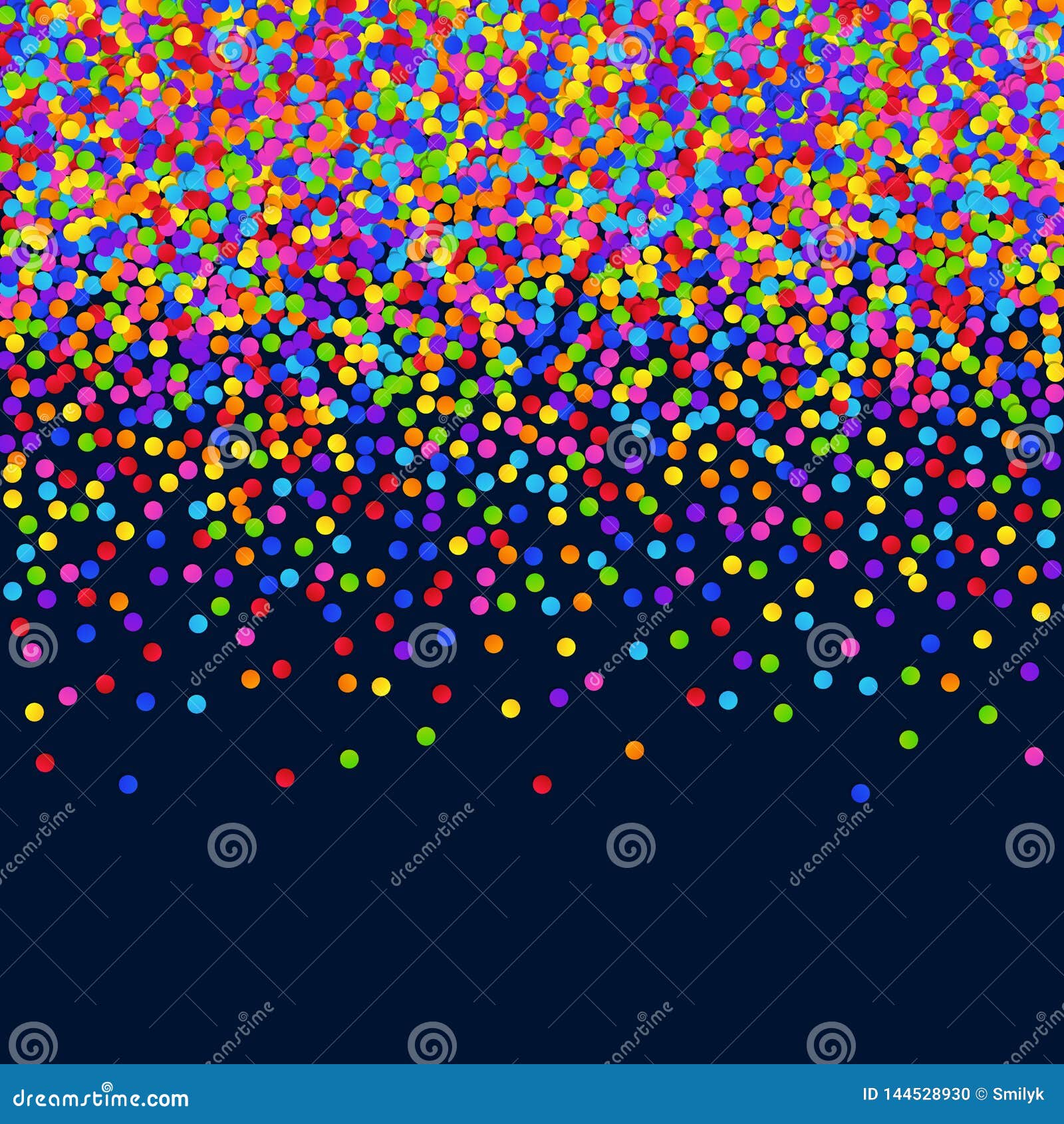 Universal Abstract Colorful Random Confetti Background on Dark Backdrop ...