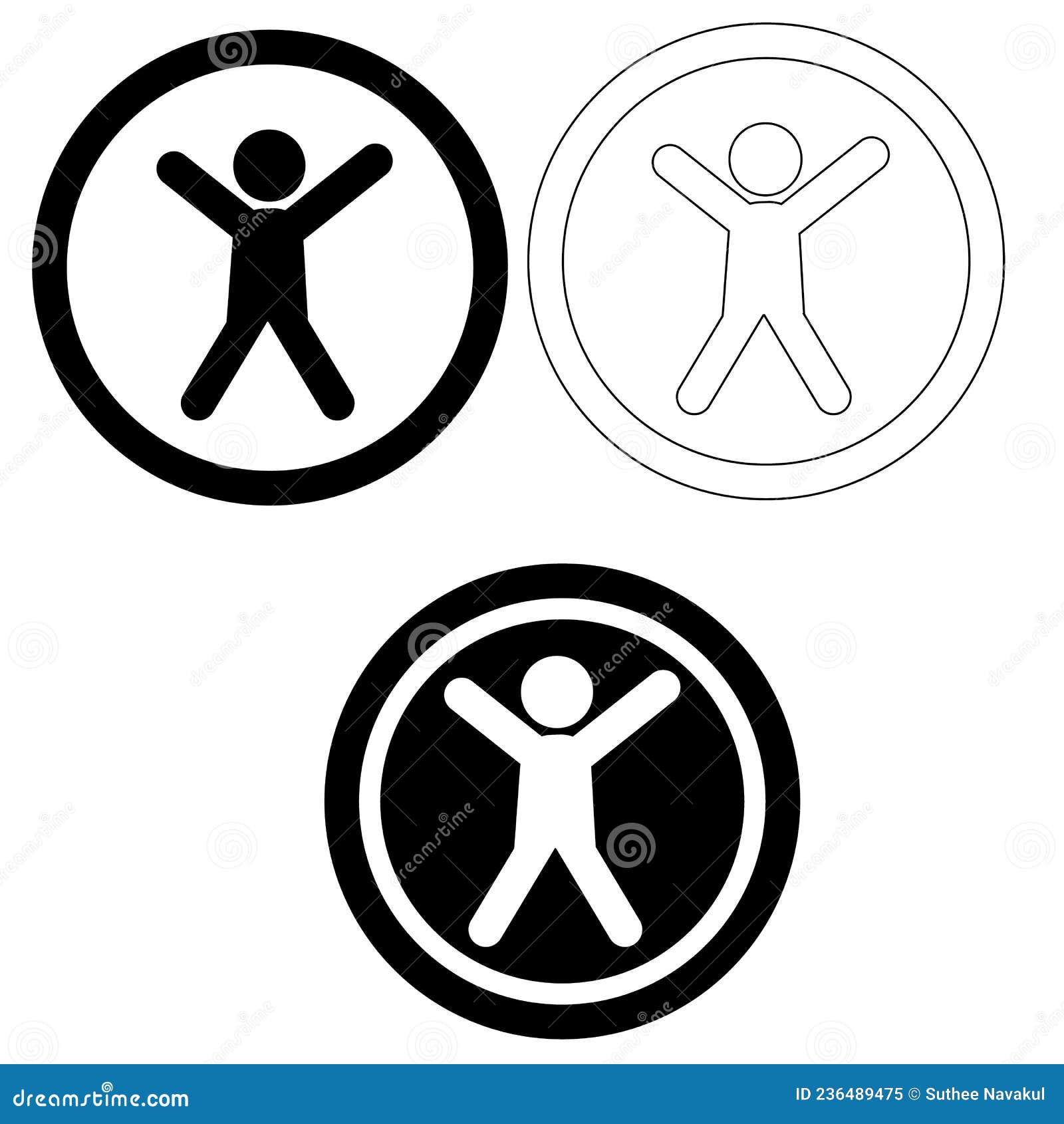 Universal Access Icon on White Background. Stock Illustration ...