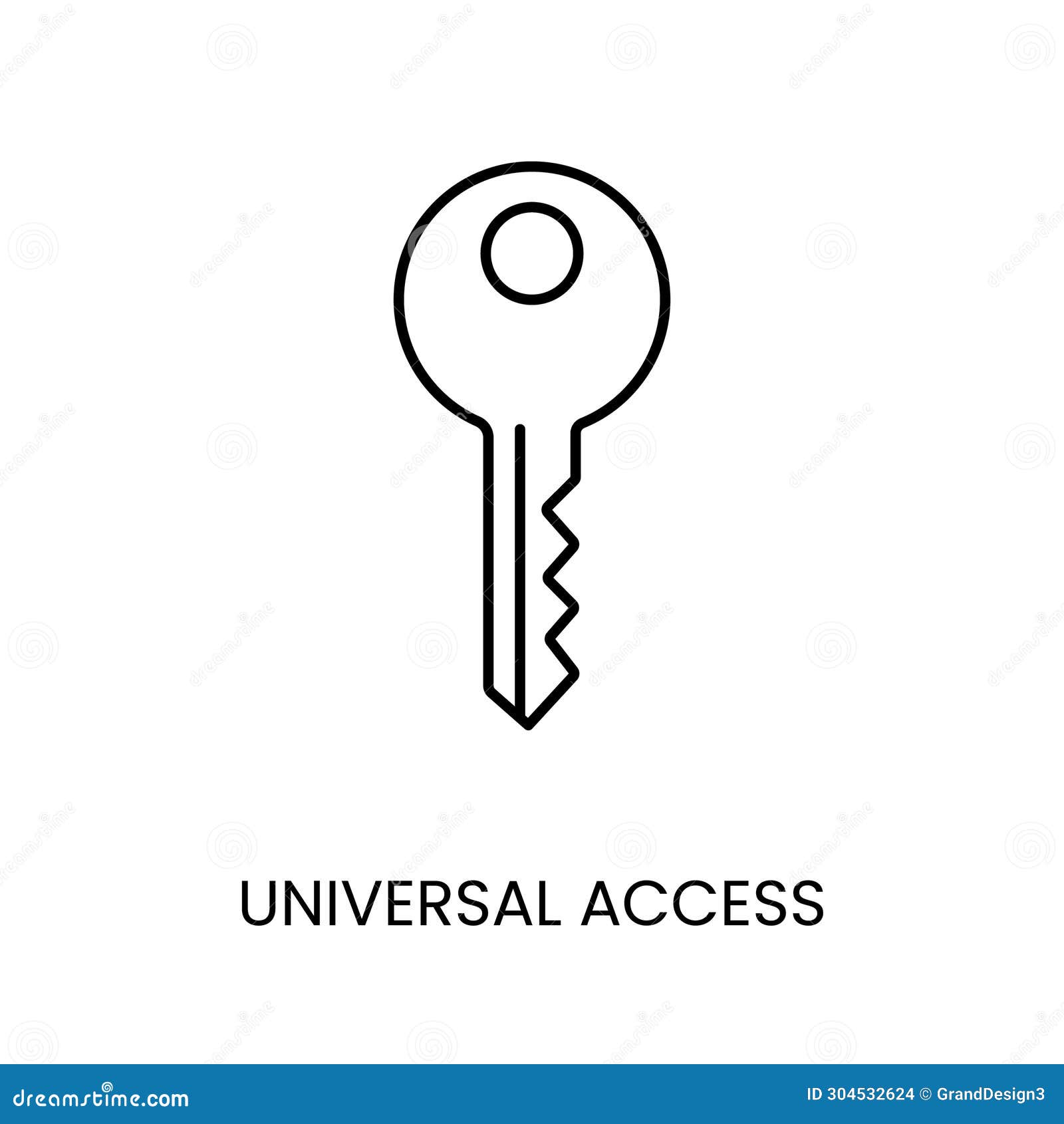 Universal Access, Key Linear Icon in Vector Stock Illustration ...