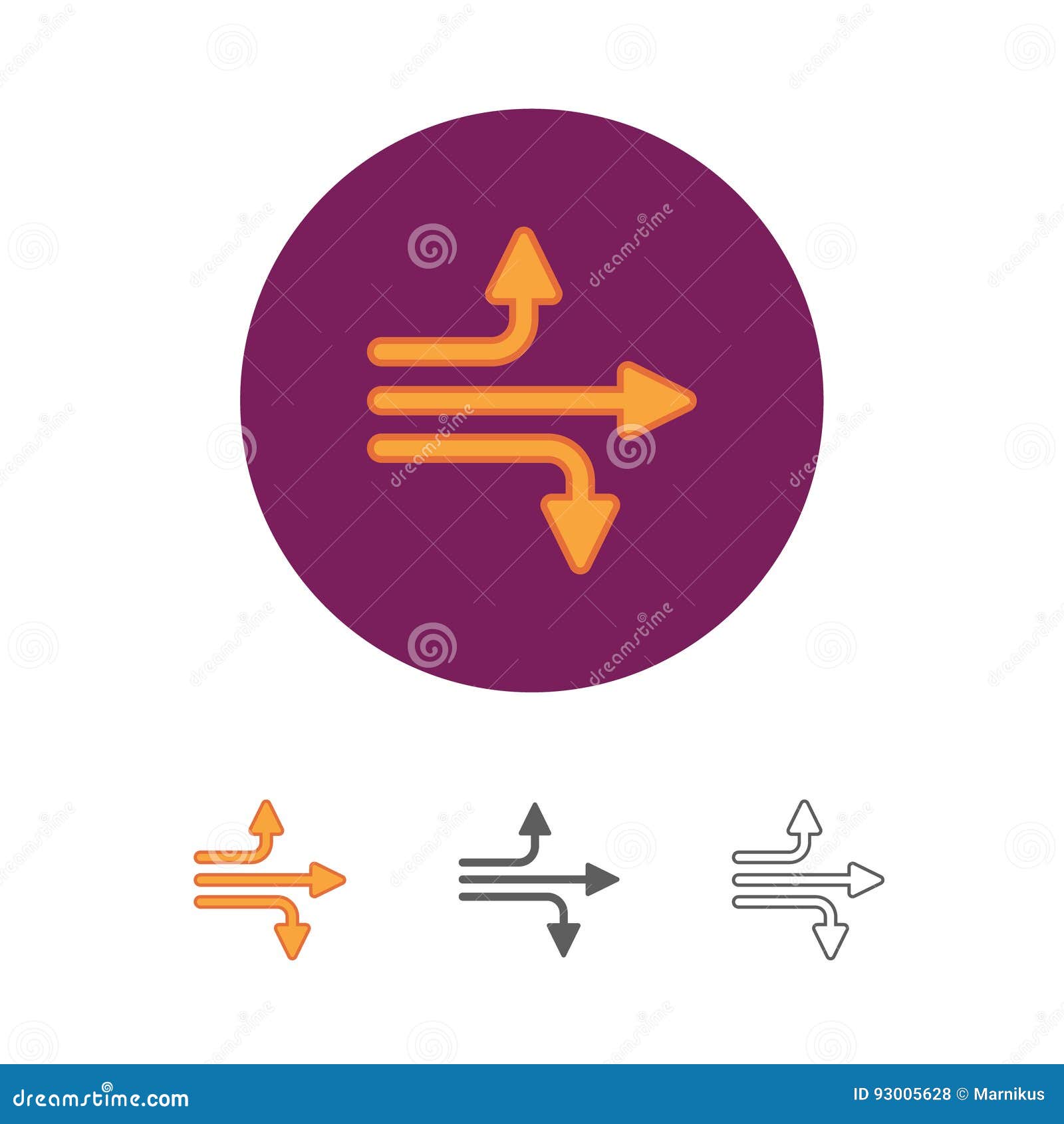 Universal arrow icon stock vector. Illustration of direction - 93005628