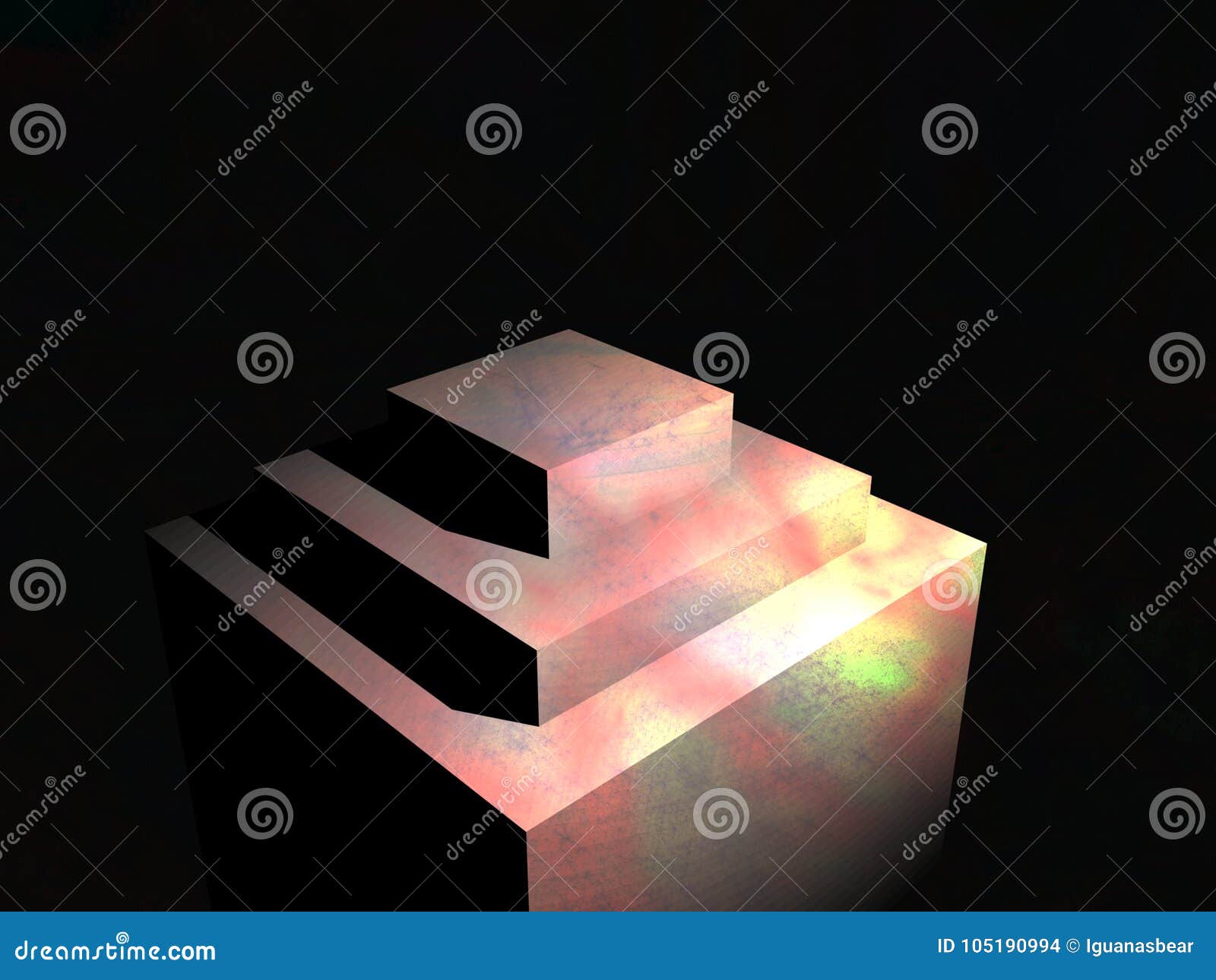 Pink Pyramid in Darkness - 3d Render Stock Illustration - Illustration ...