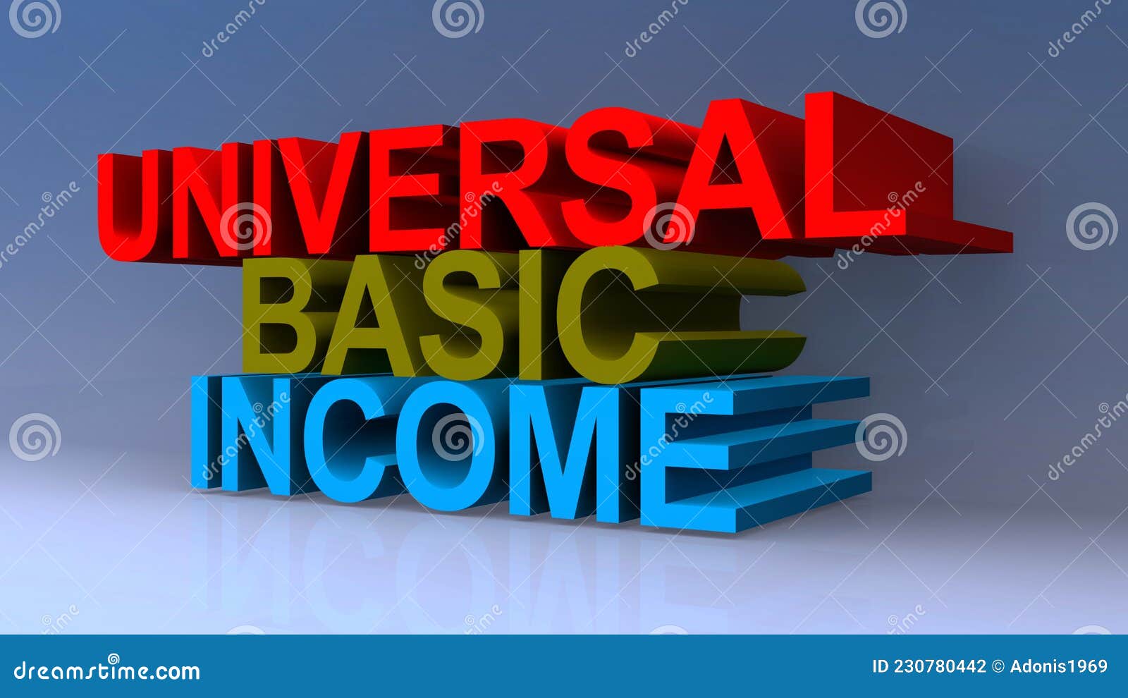 Universal Basic Income on Blue Stock Illustration - Illustration of ...