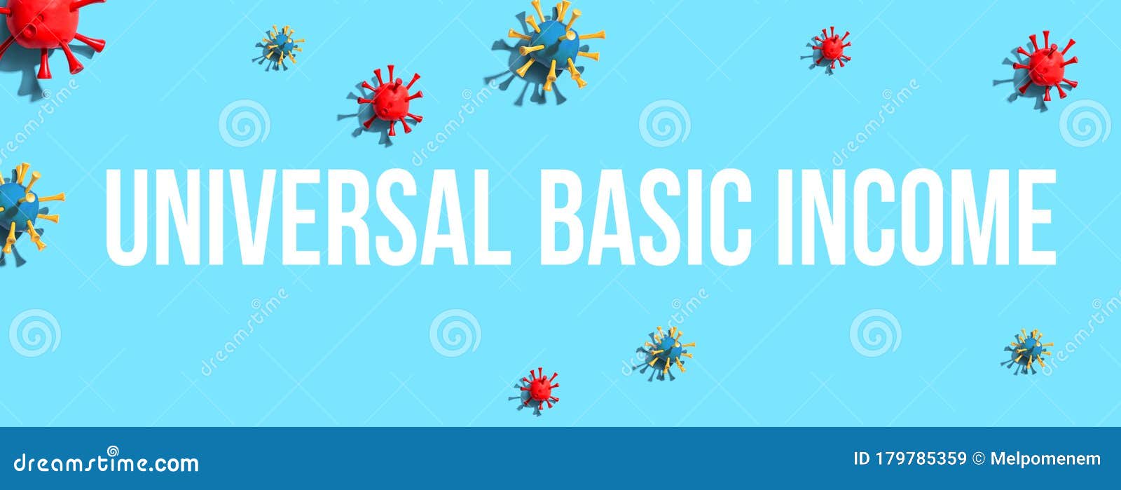 Universal Basic Income Theme with Virus Craft Objects Stock ...