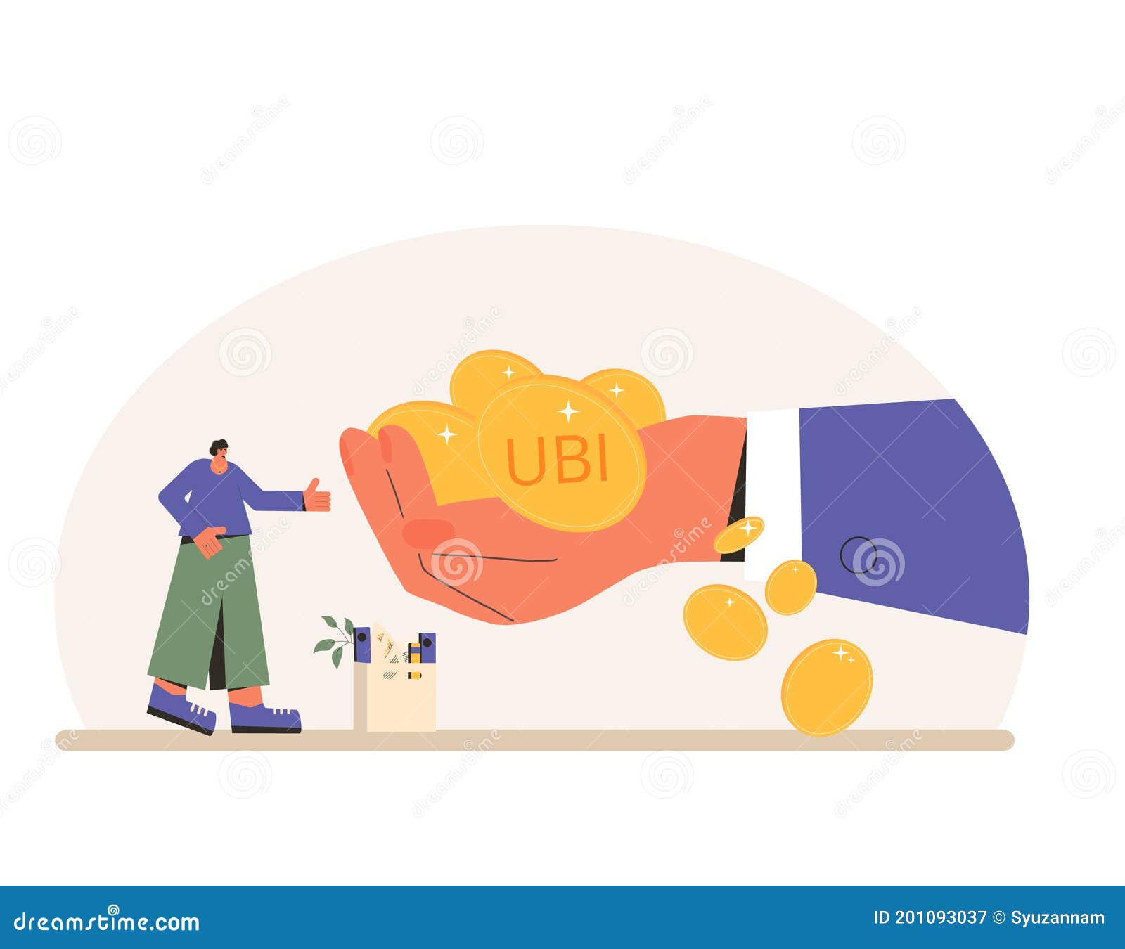 Universal Basic Income. UBI. Benefit or Stipend for People ...