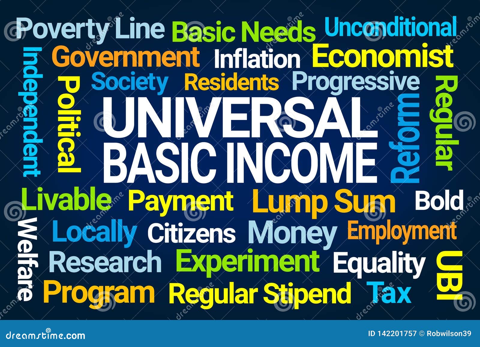 Universal Basic Income Word Cloud Royalty-Free Stock Photography ...