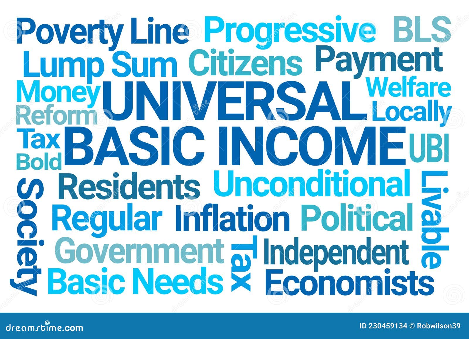 Universal Basic Income Word Cloud Stock Illustration - Illustration of ...