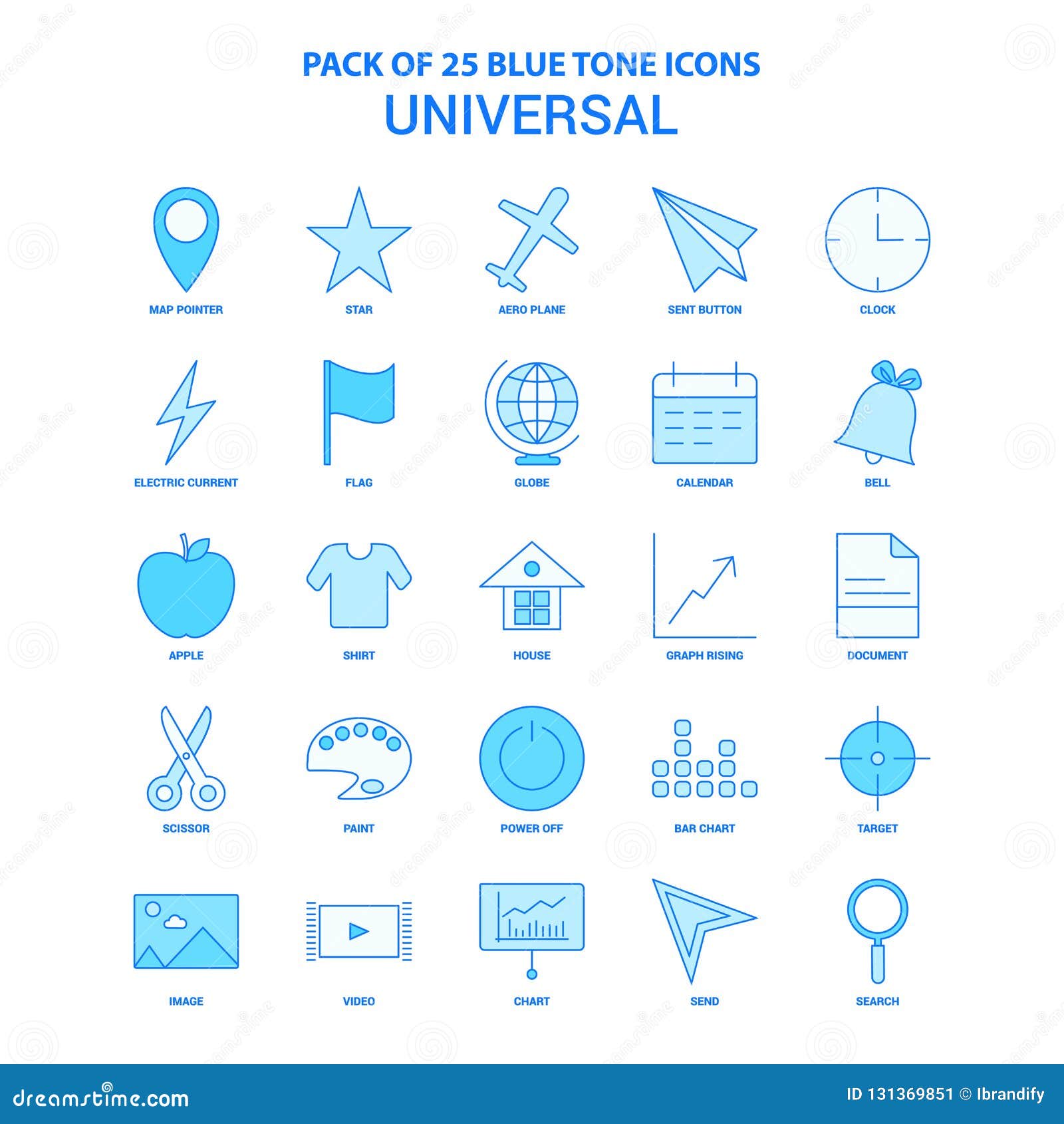 Universal Blue Tone Icon Pack - 25 Icon Sets Stock Vector ...