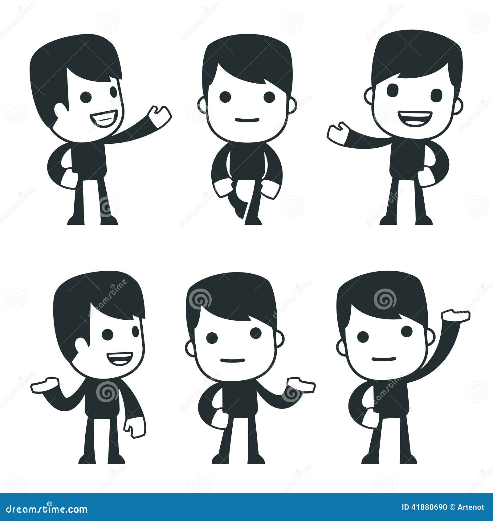 Universal Characters in Different Poses. Casual Stock Illustration ...