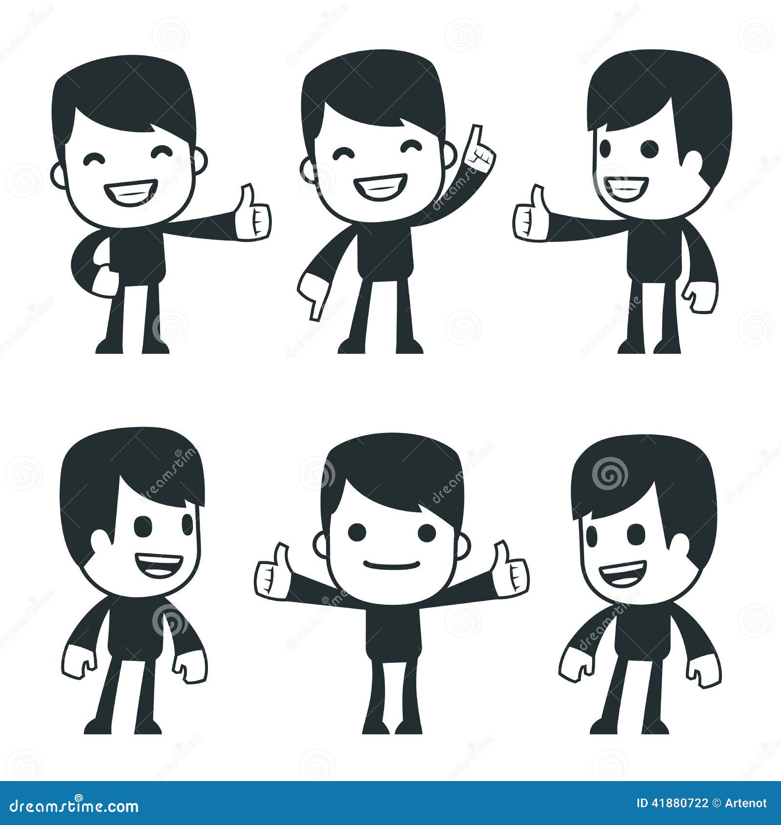 Universal Characters in Different Poses. Casual Stock Illustration ...