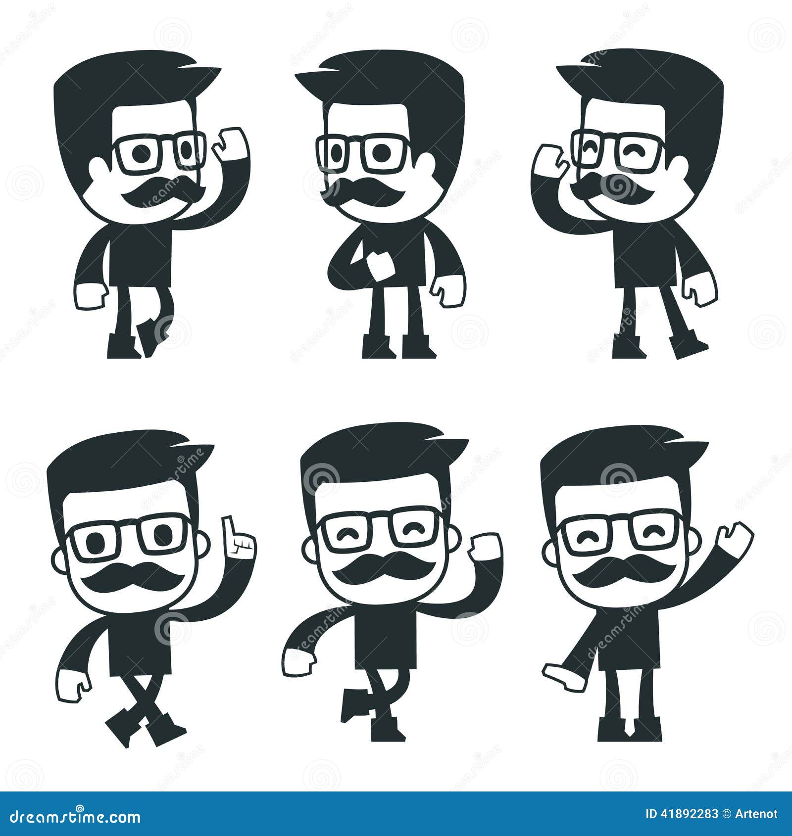 Universal Characters In Different Poses. Icon Cartoon Vector ...