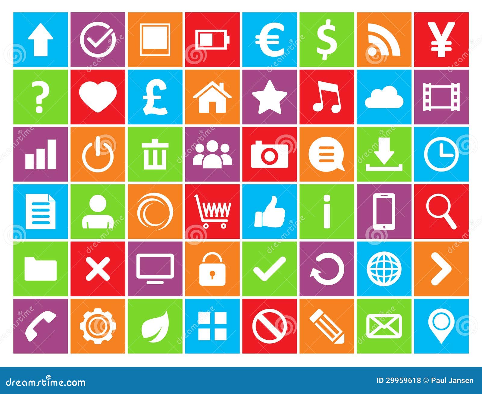 Colored Icons for Web and Mobile Stock Vector - Illustration of icon ...