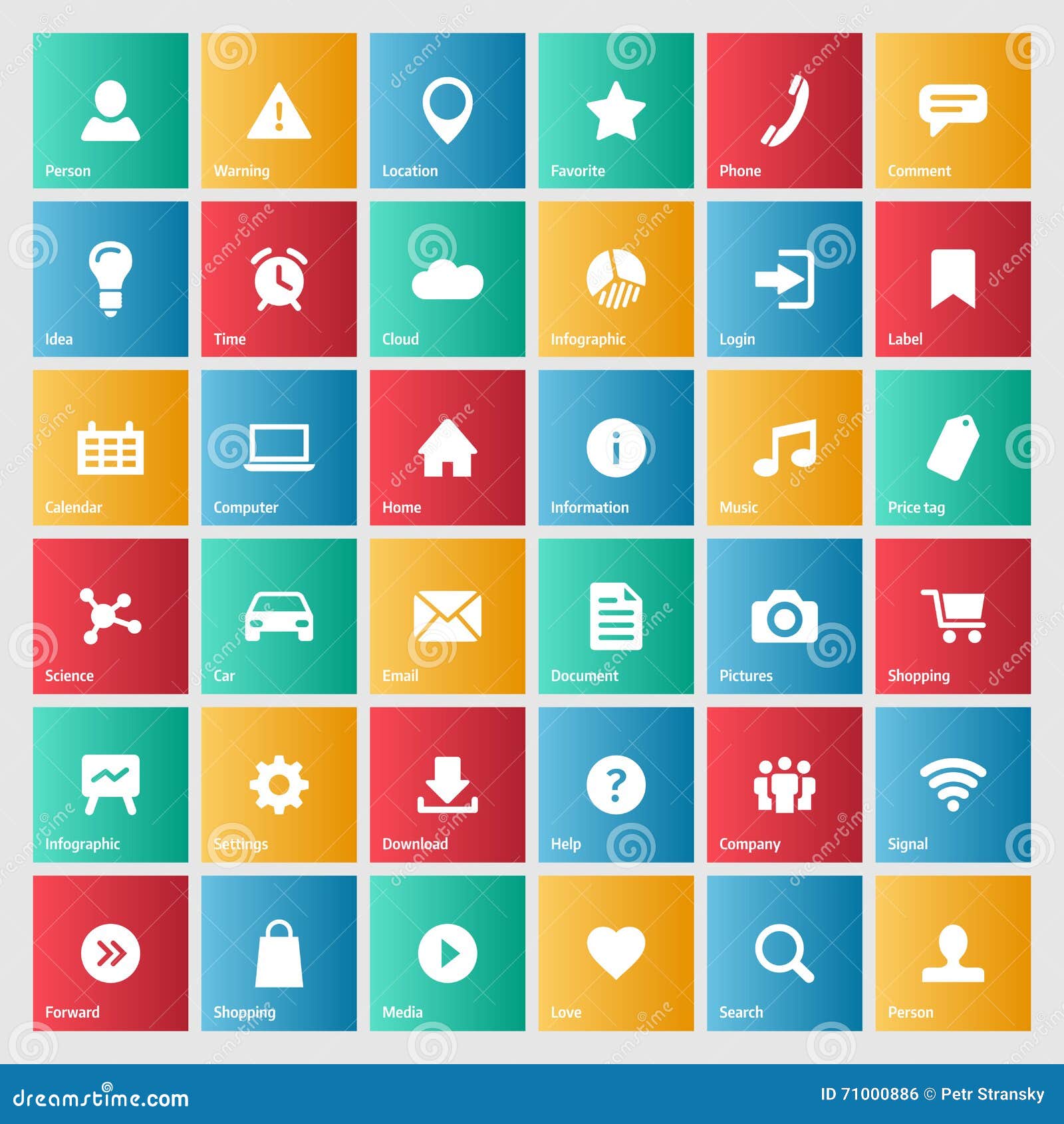 Universal Colorful Web Icons Set for Internet Stock Vector ...
