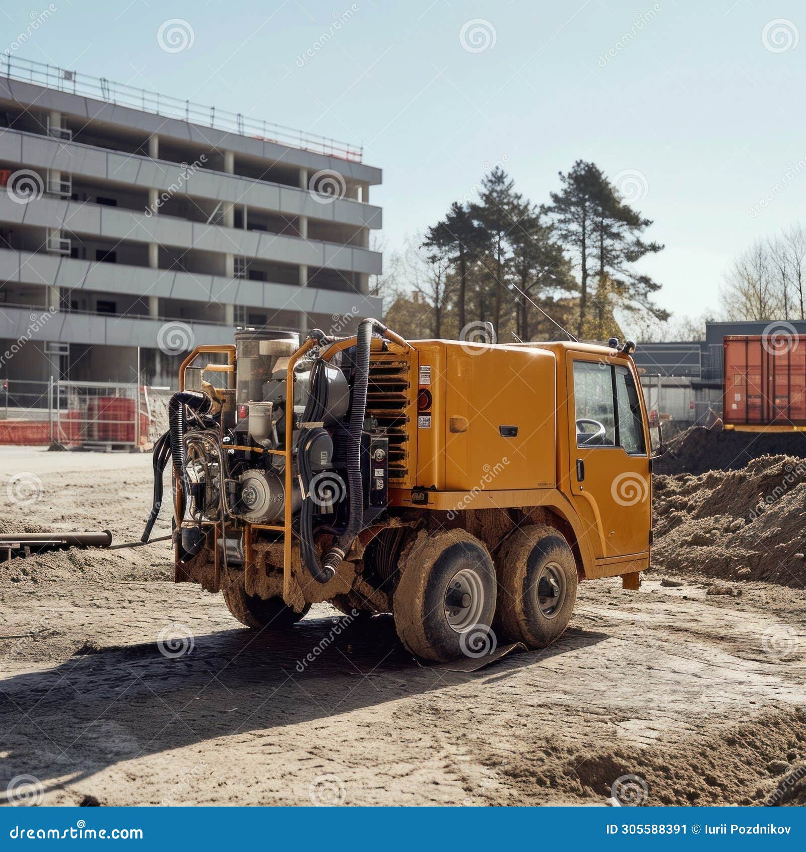 Universal Compressor on Construction Site Stock Image - Image of ...