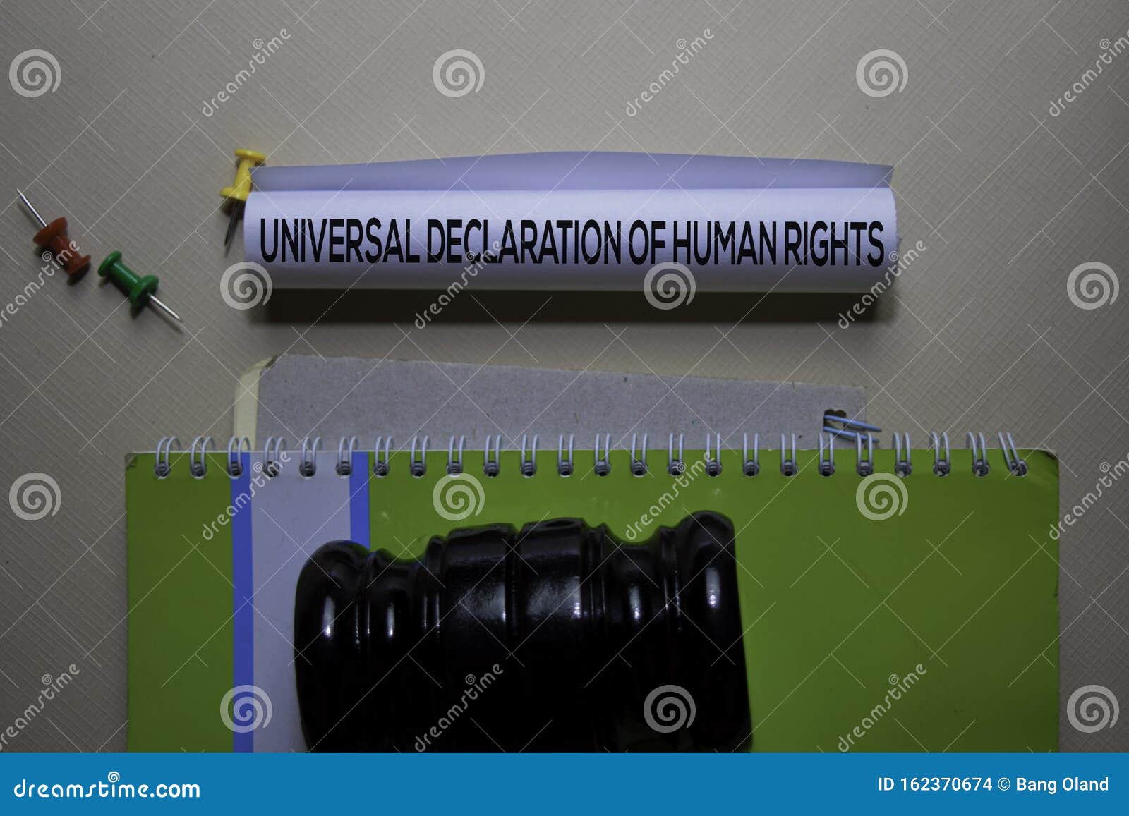 Universal Declaration of Human Rights Text on Document and Gavel ...