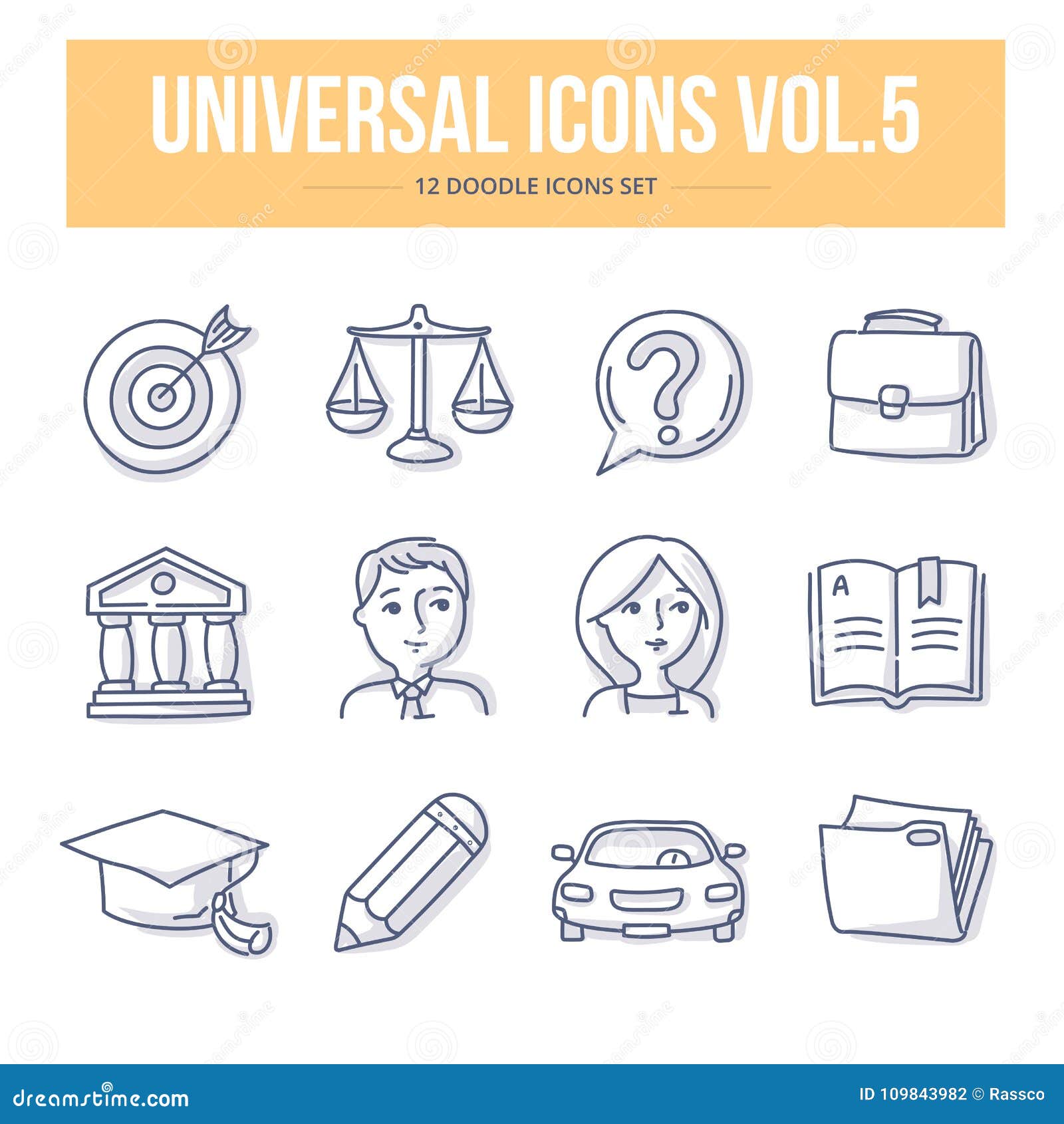Universal Doodle Icons Vol.5 Stock Vector - Illustration of university ...