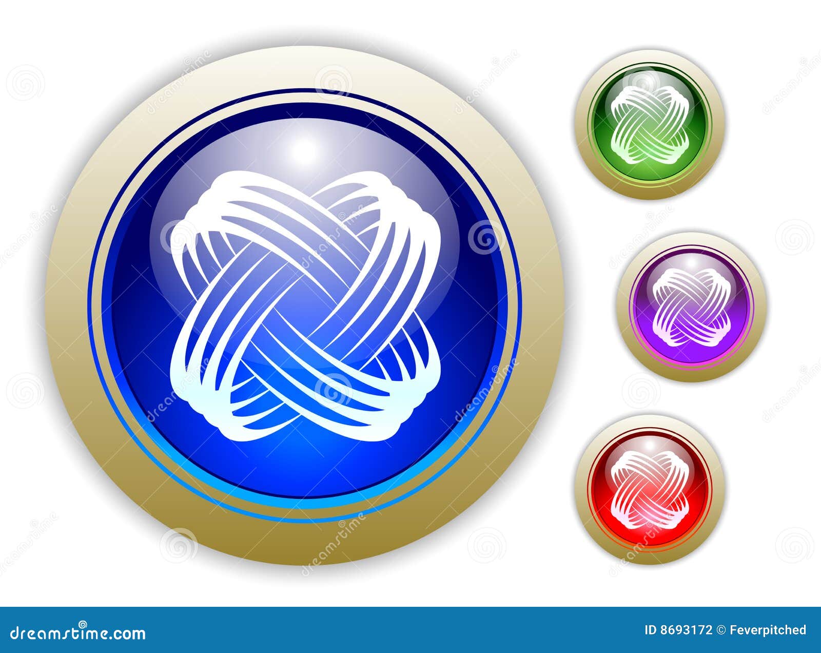 Universal Dynamic Icon Button Set of Four Stock Vector - Illustration ...