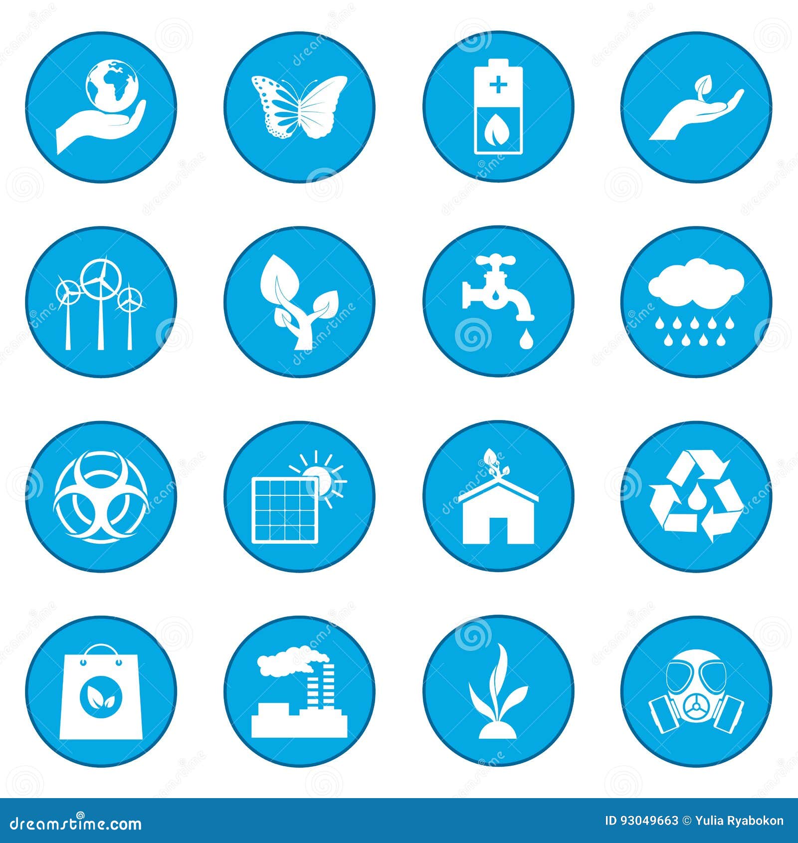 Universal Ecology Icon Blue Stock Vector - Illustration of pictogram ...