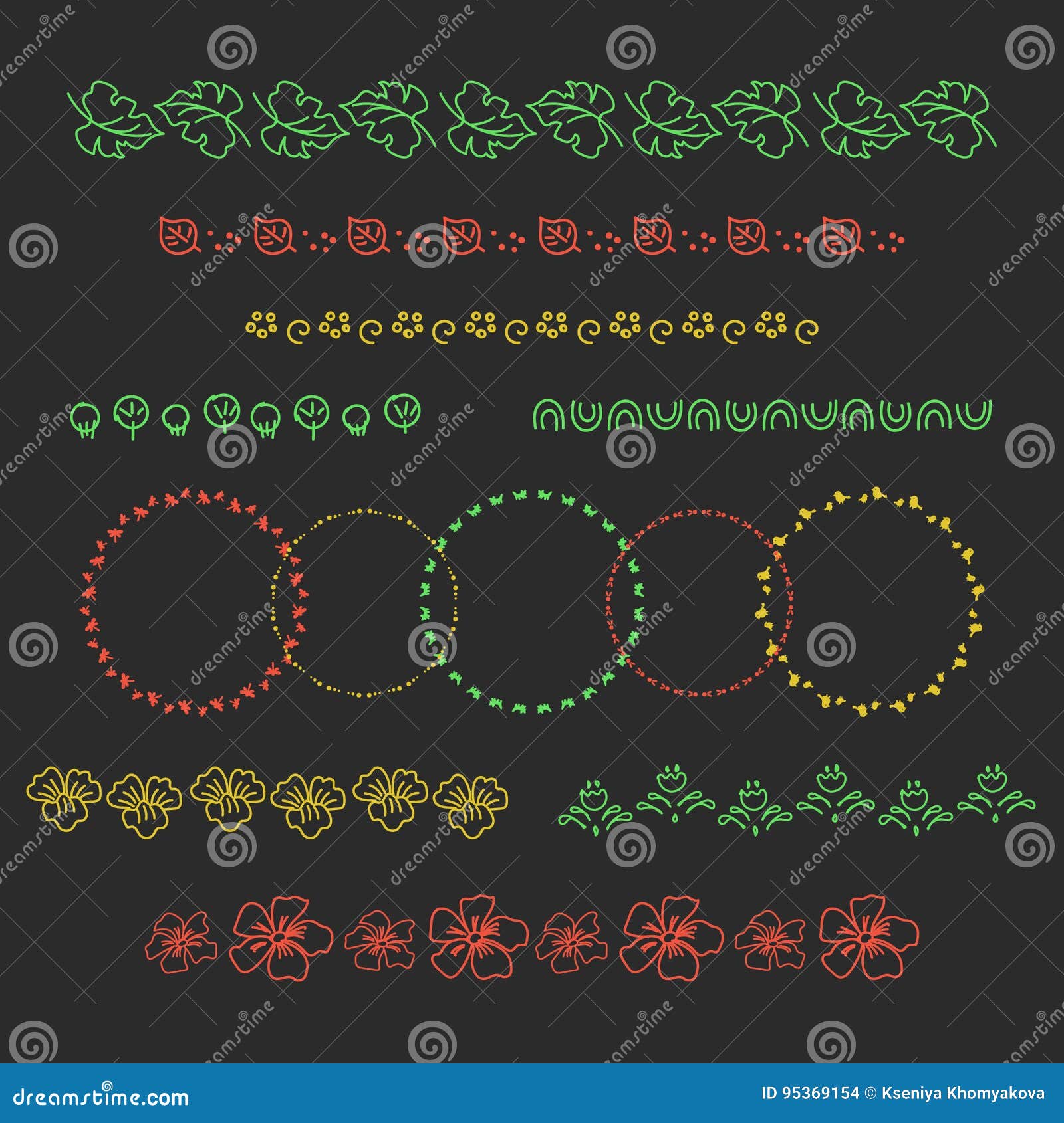 Universal Element for Border Stock Vector - Illustration of circle ...