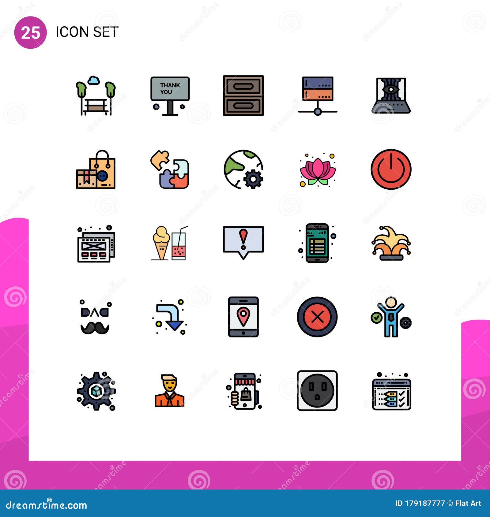 25 Universal Filled Line Flat Color Signs Symbols of Applied Science ...