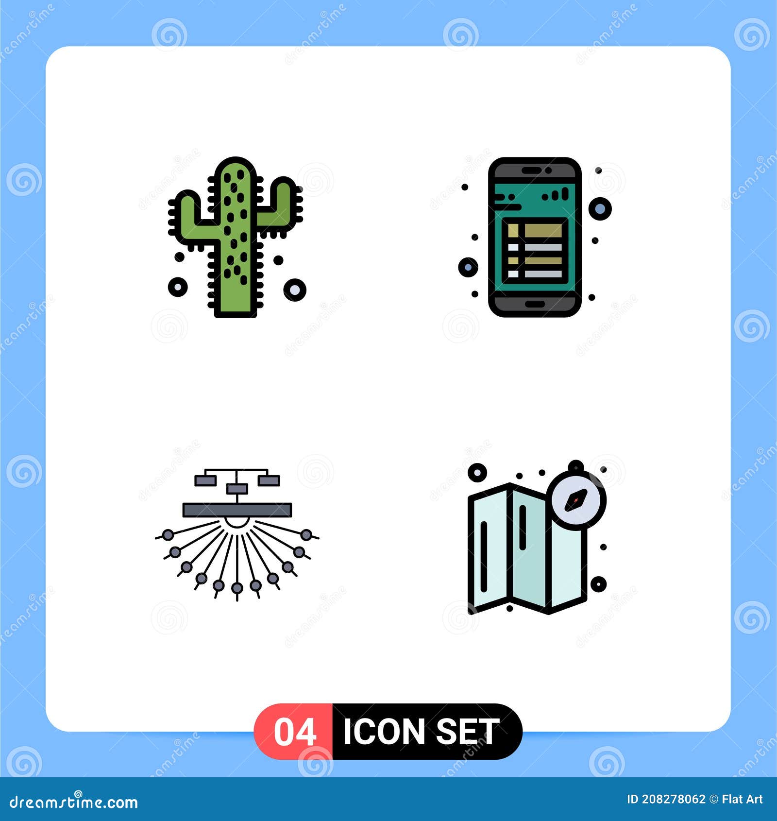 4 Universal Filledline Flat Colors Set for Web and Mobile Applications ...
