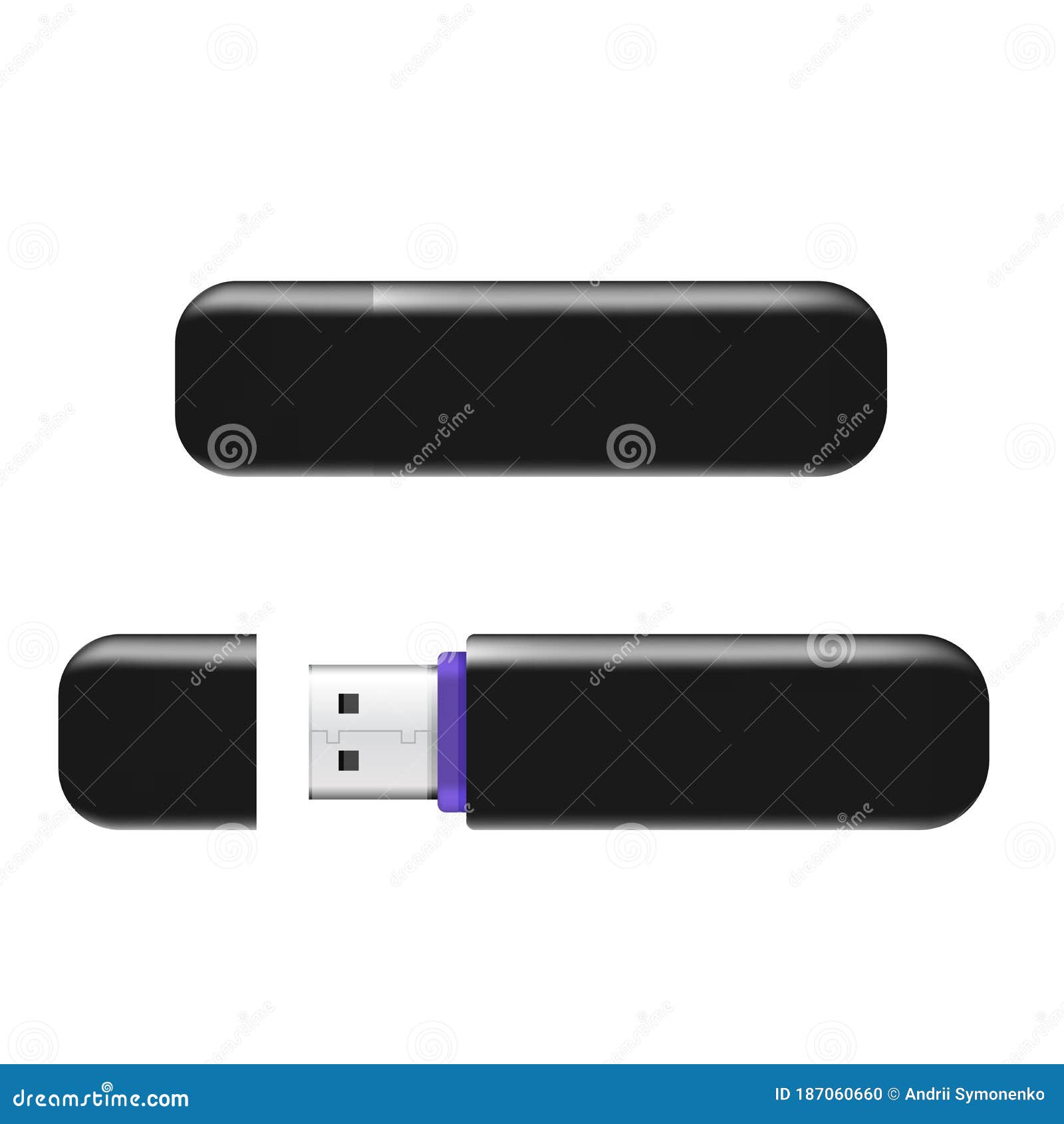 Universal Flash Drive Isolated on the White Background. Stock Vector ...