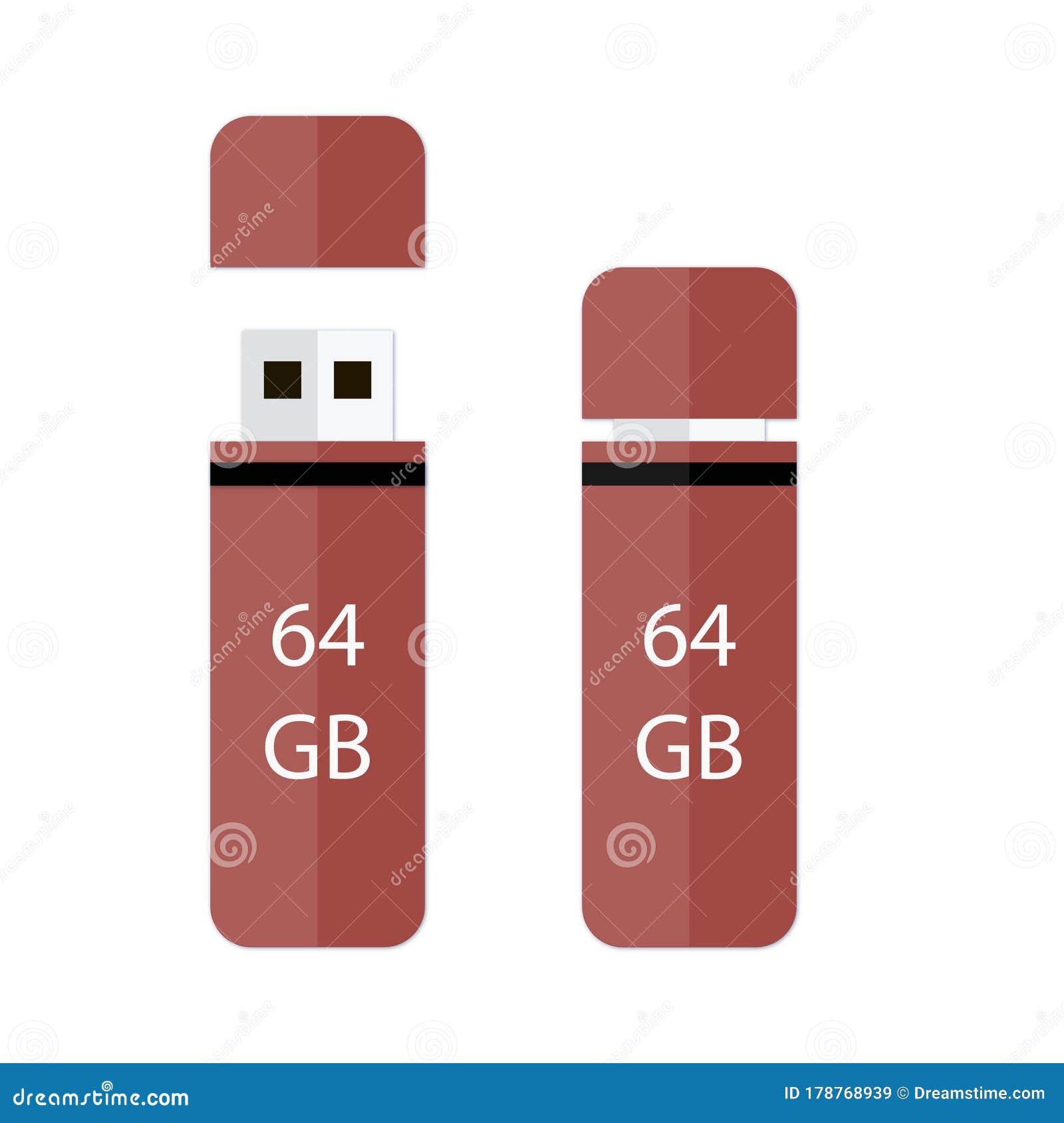 Universal Flash Drive on White Background. Vector Illustration in ...